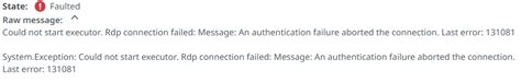 getting error message info could not start executor creating user