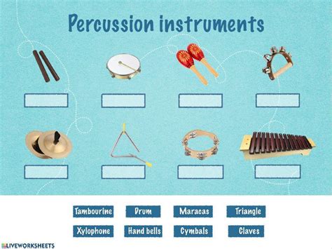 percussion instruments worksheet live worksheets worksheets library