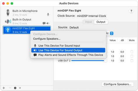 Playing Audio Minidsp Flex Eight