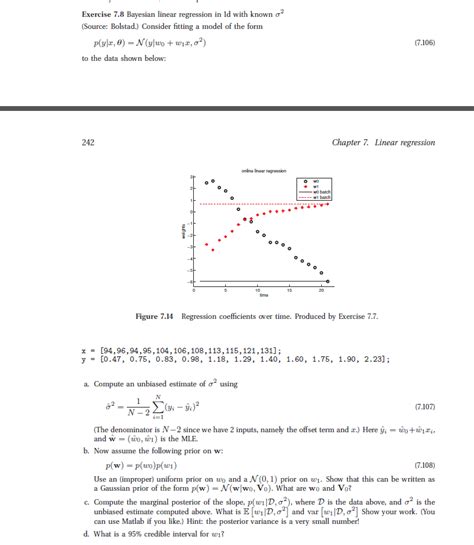 Solved Exercise 78 Bayesian Linear Regression In Id With