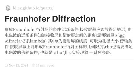 Fraunhofer Diffraction