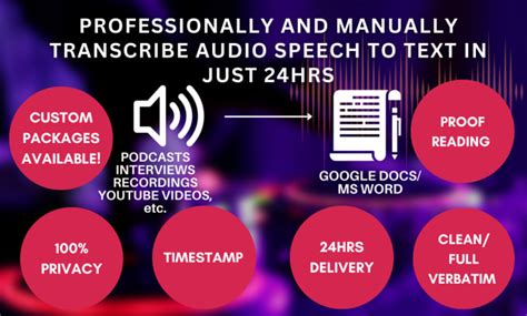 Manually Transcribe Audio Speech To Text In 24 Hrs By Iam Vishwa Fiverr