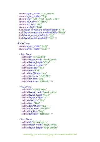 Android LAb Creating An Android App With Radio Button PDF