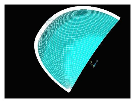 Finite Element Model Of 1 8 Cranial Cavity Shell Download Scientific