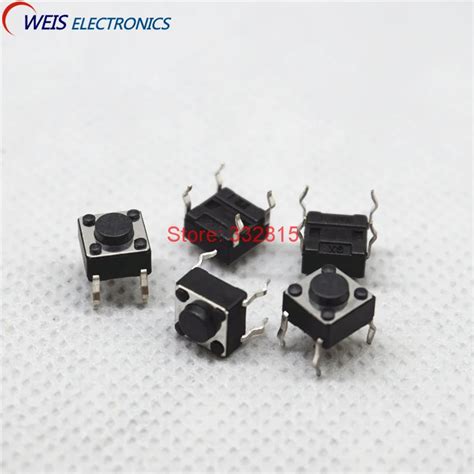 500PCS 6x6x4 3mm Push Button Switch DIP 4PIN Resetting Key 6 6 4 3MM Tact Switches Free Shipping