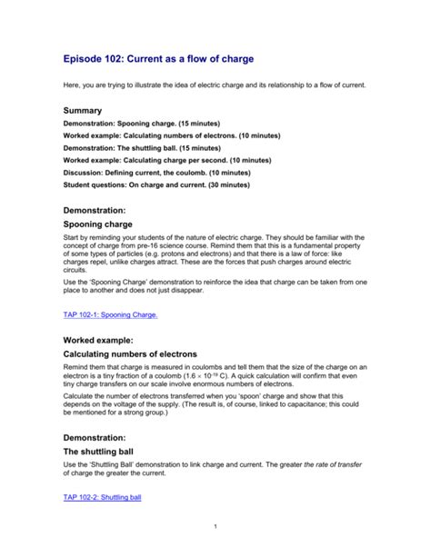 Current As A Flow Of Charge