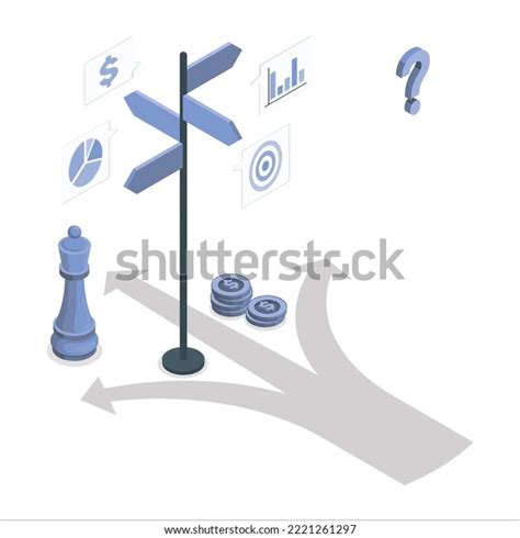 Surreal Landscape Split Road Signpost Arrows Showing Two Different Courses Left Right Direction