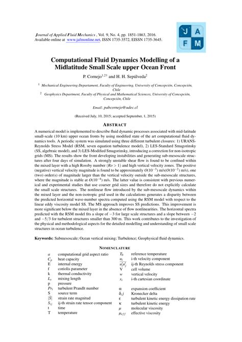 Pdf Computational Fluid Dynamics Modelling Of A Midlatitude Small