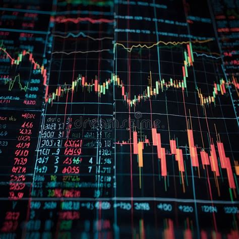 Stock Market Data Visualization With Fluctuating Graphs And Volatile