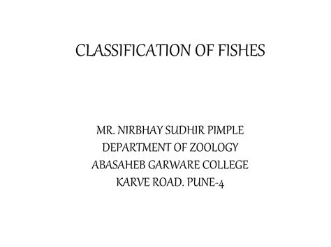 Fish Classification PPTX Fish And Aquariums Pets