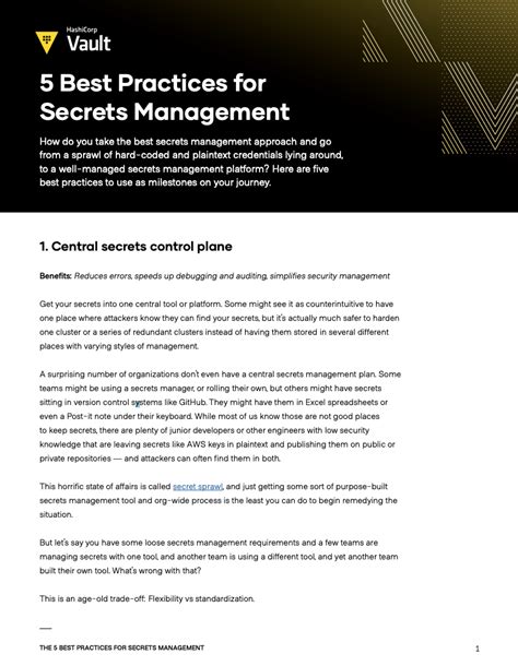 5 Best Practices For Secrets Management Content Lead