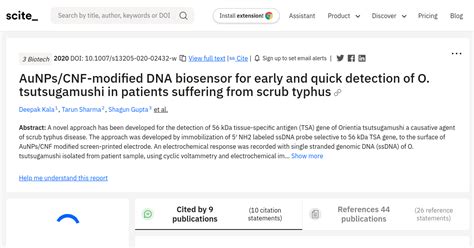 Aunpscnf Modified Dna Biosensor For Early And Quick Detection Of O Tsutsugamushi In Patients