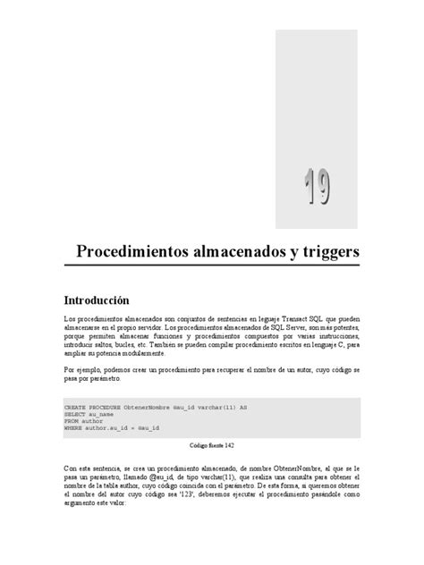 procedimientos almacenados y triggers pdf sql servidor sql de
