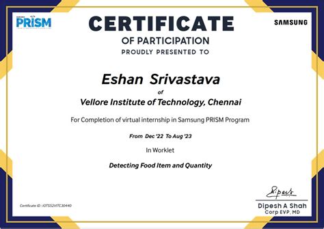 Internship Samsung Samsungprism Eshan Srivastava