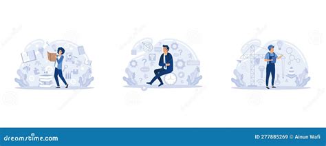 Creative Thinking People With Different Mental Mindset Types Or Model