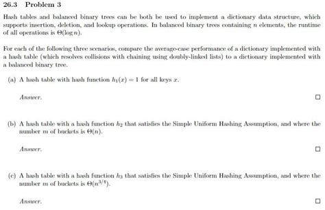 Solved Hash Tables And Balanced Binary Trees Can Be Both Be