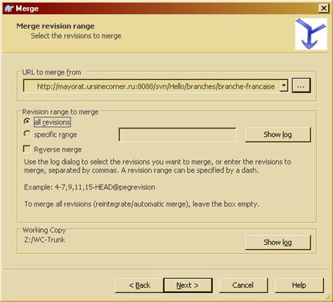 Svn Tortoisesvn Subversion 18 Merge No More Reintegrate A Branch