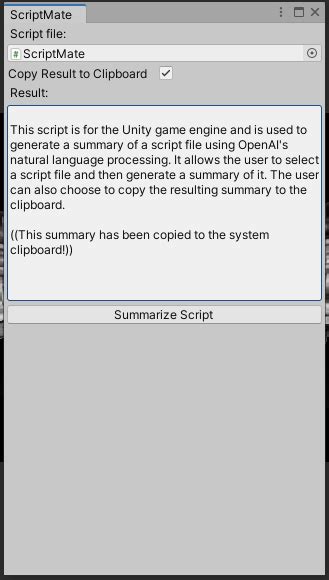 Github Kalfaddascriptmate Scriptmate Is A Unity3d Editor Plugin That Generates A Summary Of