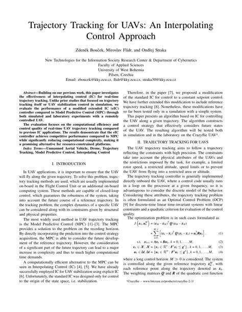 pdf trajectory tracking for uavs an interpolating control approach