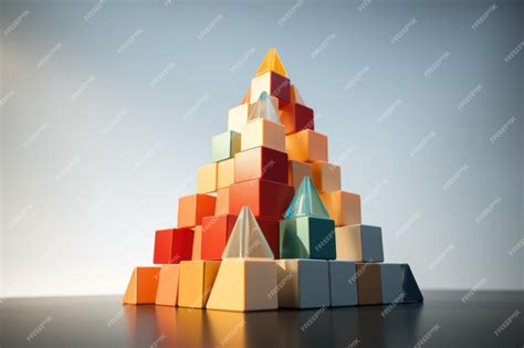 premium ai image a pyramid of building blocks with the topmost block