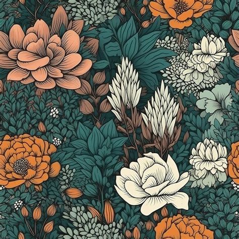 Premium Ai Image Seamless Pattern Herbs And Greenery