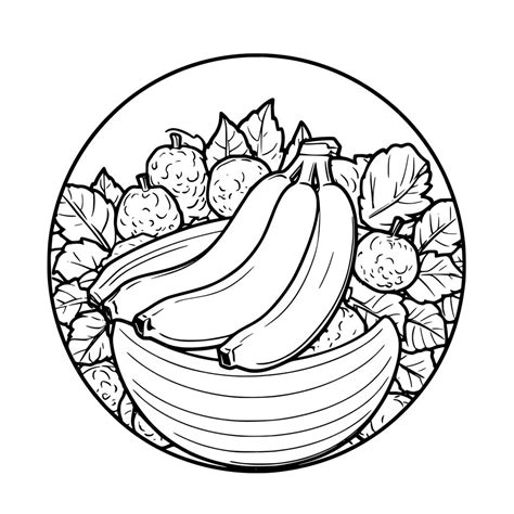 아이들을 위한 바나나 색칠 페이지 프리미엄 벡터