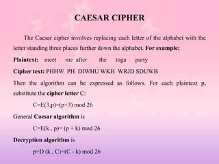 Classical Encryption Techniques PPTX Information And Network Security Computing