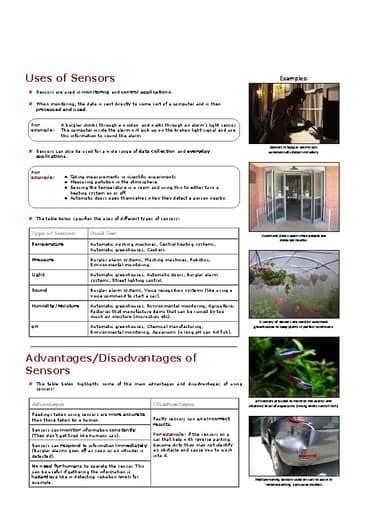 Sensors In Computer Science By Igcse Computer Science Tpt