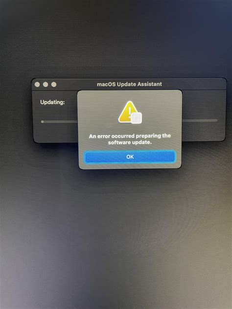 “an error occurred while preparing the software update” r