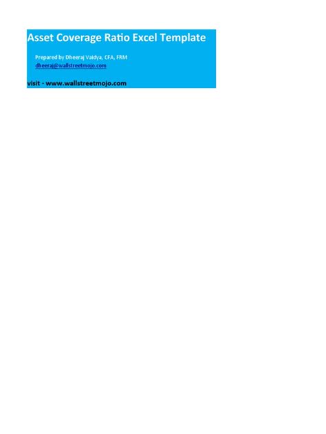 Asset Coverage Ratio Excel Template Pdf