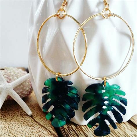 Monstera Earrings Etsy