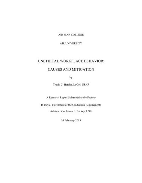 Unethical Workplace Behavior