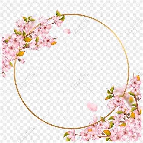 봄 벚꽃 일러스트 꽃 테두리 일러스트잎낭만적 인계절 Png 일러스트 무료 다운로드 Lovepik