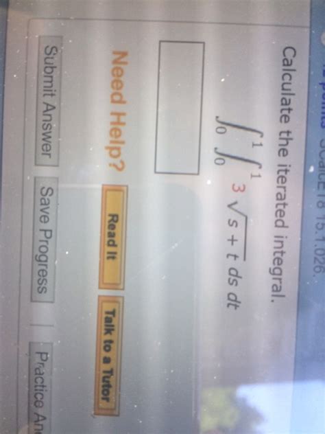 Solved Calculate The Iterated Integral Integral10