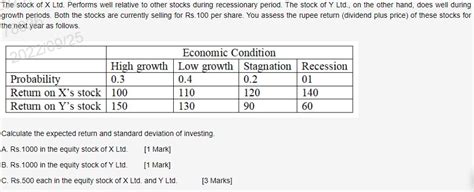 Solved The Stock Of X Ltd Performs Well Relative To Other Chegg Com