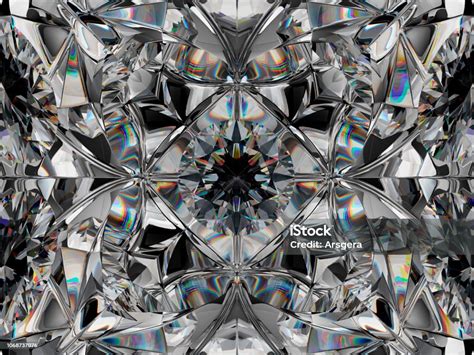 다이아몬드 구조 극단적인 근접 촬영 및 만화경입니다 상위 라운드 보석의 3d 렌더링 3d 그림 3차원 형태에 대한 스톡 사진 및 기타 이미지 Istock