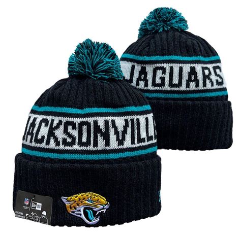 Jacksonville Jaguars Logo Hat Beanie Cap Nfl Football Teal Blk New Era