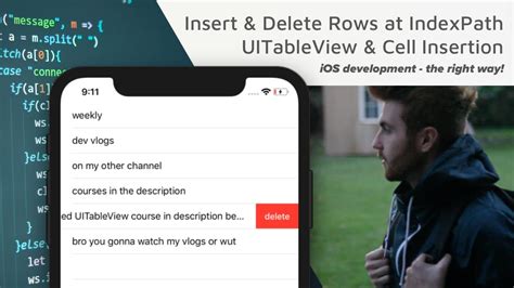 How To Insert Rows And Delete Rows Table View Cells In Uitableview