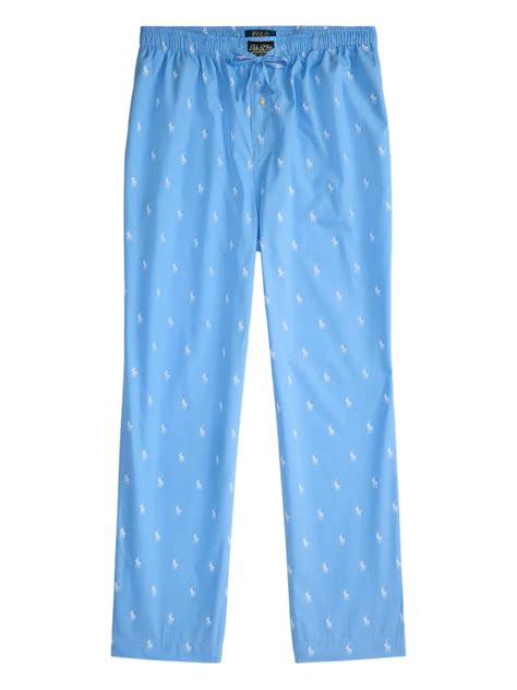 Polo Ralph Lauren Logo Pattern Pajama Pants Blue Farfetch