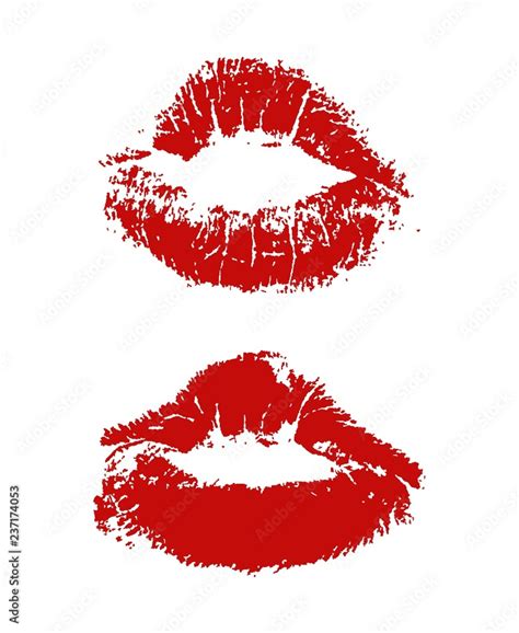 Vector Lips Kiss Print Woman Lips And Kiss Print Stock Vector Adobe