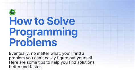 How To Solve Programming Problems Frc 167 Documentation