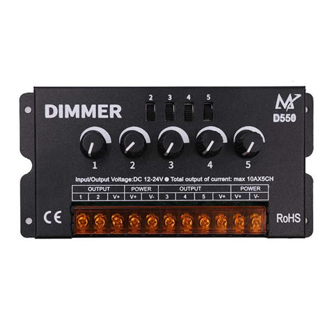 Dc12 24v Led 5 Circuits Dimmer 50a 10ax5ch High Speed Amplifier