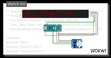 Runtext Clock Wokwi Esp32 Stm32 Arduino Simulator