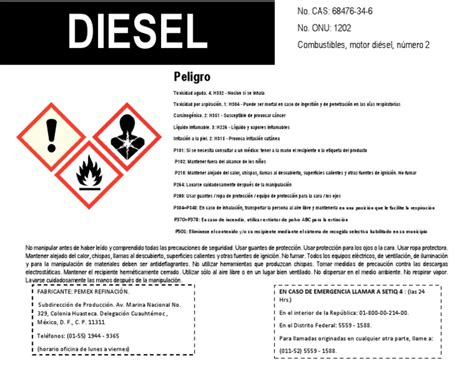 Etiqueta Para Diesel Pdf Química