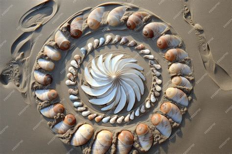 Premium Photo Overhead View Of A Spiraling Fibonacci Sequence Made