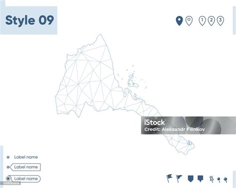 Eritrea White Low Poly Map Polygonal Map Outline Map Vector Illustration Stock Illustration