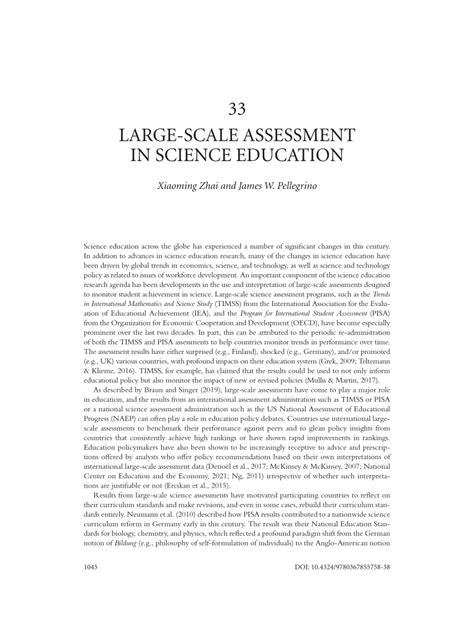 Pdf Large Scale Assessment In Science Education