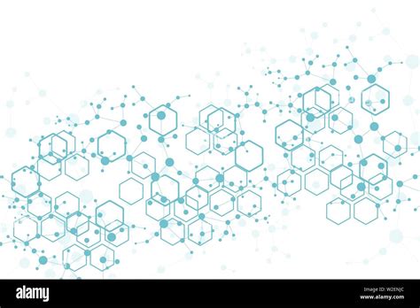 Science Network Pattern Connecting Lines And Dots Technology Hexagons