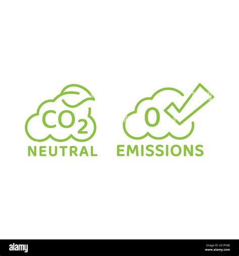 Co2 Neutral And Zero Emissions Cloud Vector Icon Carbon Dioxide Free