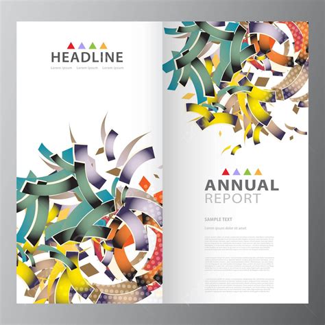 Annual Business Report Template Clean Layout Folder Vector Clean